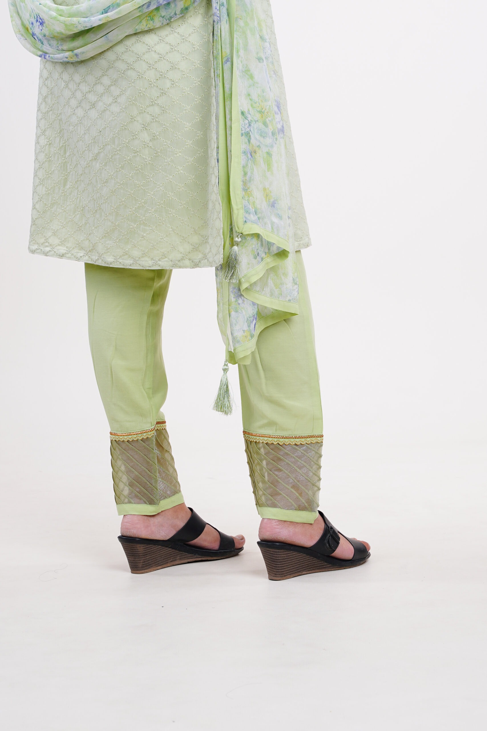 Premium Women 3 Piece Dress Set Detailed Kurti Straight Pants & Dupatta ...